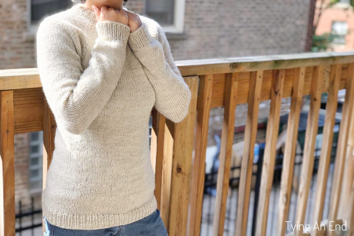 Beginner Knit Raglan Sweater - Pattern Review - Tying An End