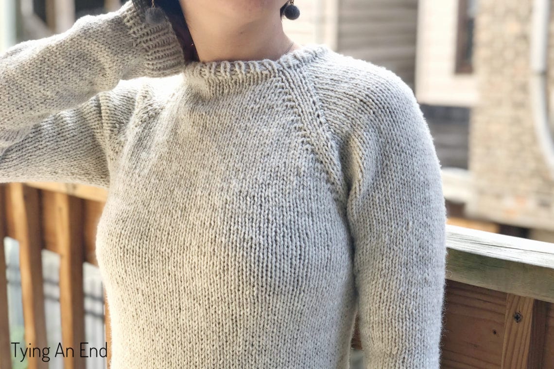 Beginner Knit Raglan Sweater - Pattern Review - Tying An End