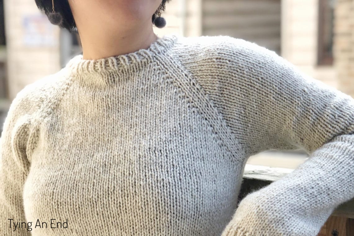 Beginner Knit Raglan Sweater - Pattern Review - Tying An End