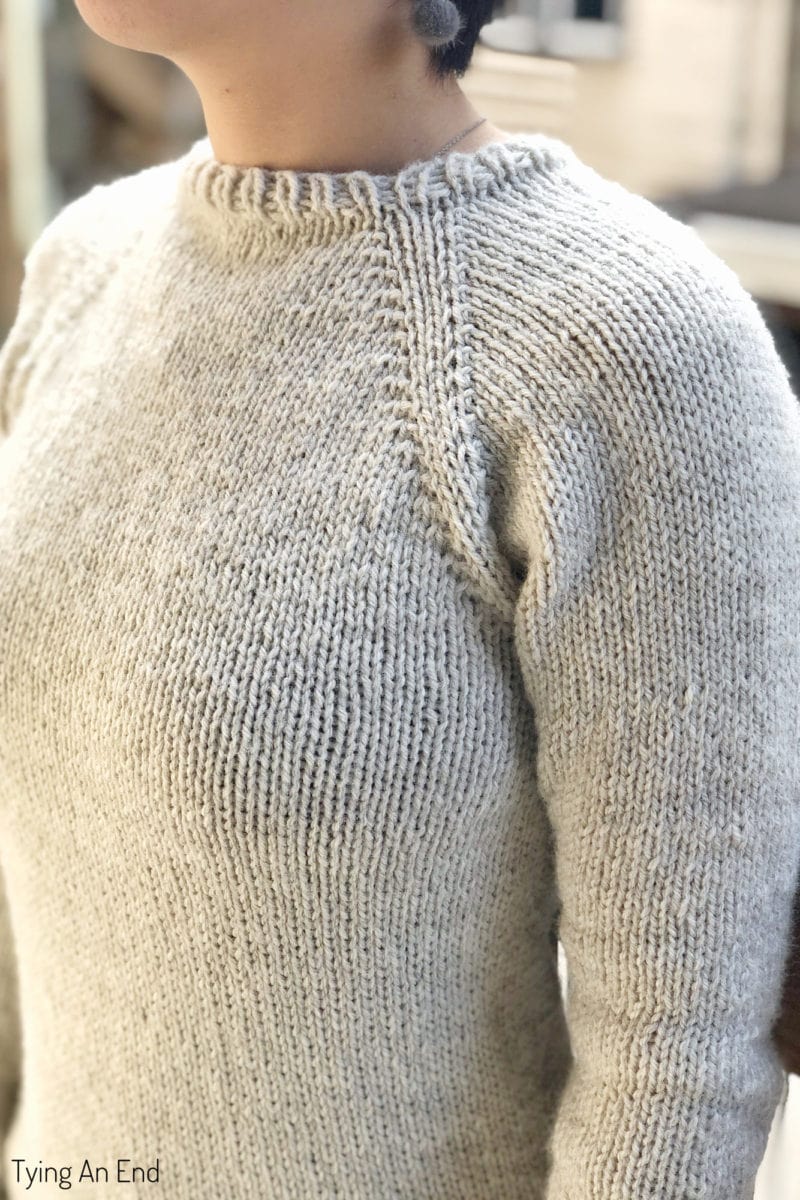 Beginner Knit Raglan Sweater - Pattern Review - Tying An End