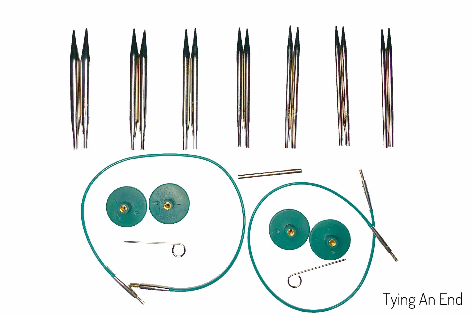 Short Interchangeable Circular Needles Review - Tying An End